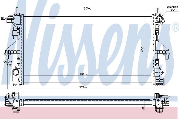 Radiateur moteur NISSENS 606554 au meilleur prix - Oscaro