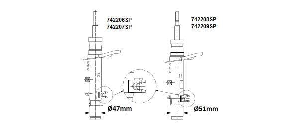 Amortisseur OESpectrum "Premium" - ref. 742208SP au meilleur prix ...