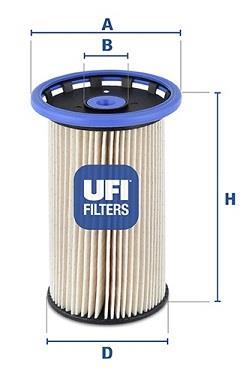 UFI FILTERS SPA - Kraftstofffilter - 26.026.00 für Volkswagen SEAT Audi ...