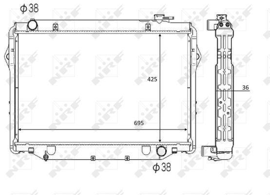 Radiador, refrigeración del motor NRF B.V. 58635 al mejor precio - Oscaro