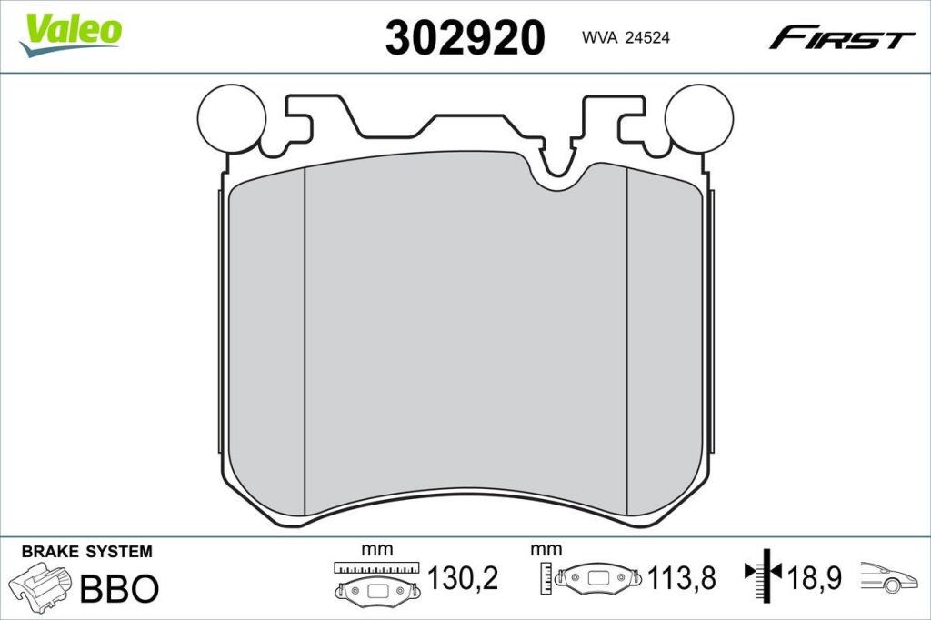 Jeu de 4 plaquettes de frein VALEO 302920 au meilleur prix - Oscaro