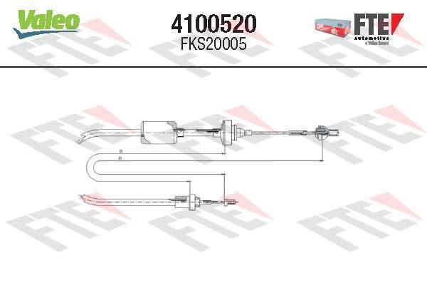 Cable de accionamiento, accionamiento del embrague VALEO 4100520 al ...