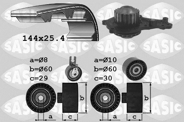Pompe à eau + kit de courroie de distribution SASIC 3900009 au meilleur ...
