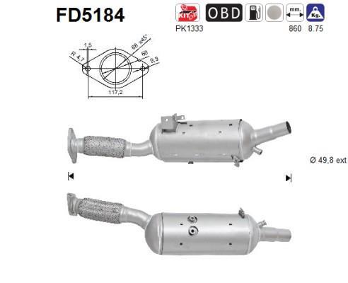 Filtre à particules / FAP AS FD5184 au meilleur prix - Oscaro