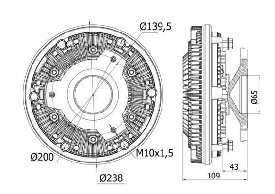 Embrayage, ventilateur de radiateur MAHLE Aftermarket CFC 12 000S au ...