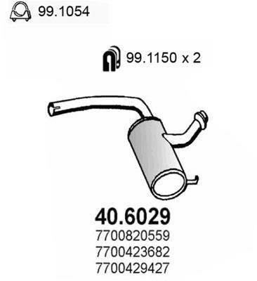 Silencieux central ASSO MARMITTE srl 40.6029 au meilleur prix - Oscaro