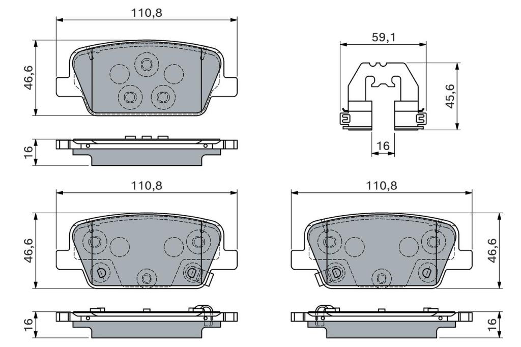 Jeu de 4 plaquettes de frein BOSCH 0 986 460 153 au meilleur prix - Oscaro