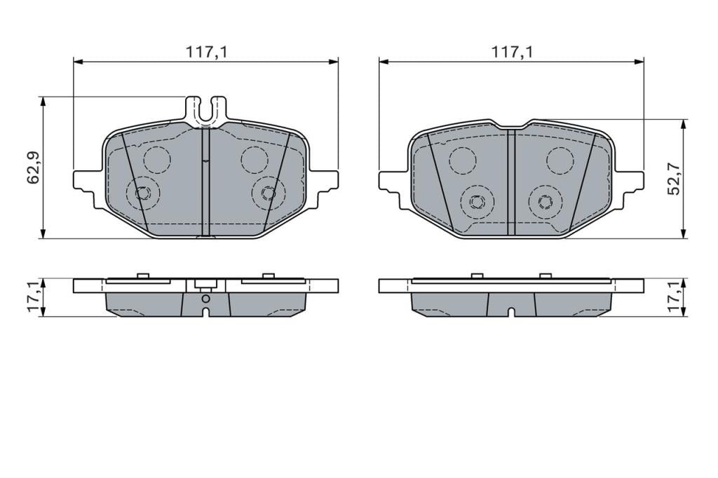 Jeu de 4 plaquettes de frein BOSCH 0 986 460 163 au meilleur prix - Oscaro