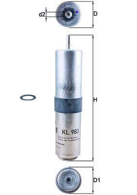 Filtro combustible KNECHT FILTER KL 983D al mejor precio - Oscaro