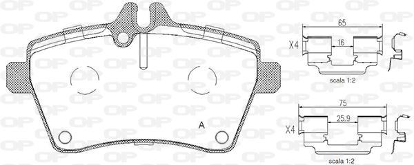 Jeu de 4 plaquettes de frein OPEN PARTS BPA1144.00 au meilleur prix ...