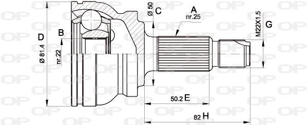 Juego de articulación, árbol de transmisión OPEN PARTS CVJ5029.10 al ...