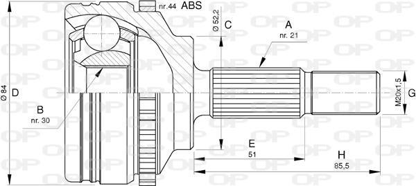 Joint homocinétique, transmission OPEN PARTS CVJ5743.10 au meilleur ...