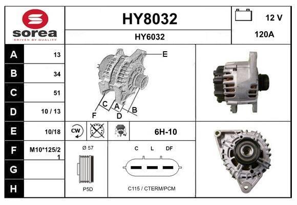 Alternador SNRA HY8032 al mejor precio - Oscaro