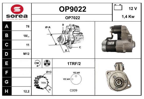 Démarreur SNRA OP9022 au meilleur prix - Oscaro