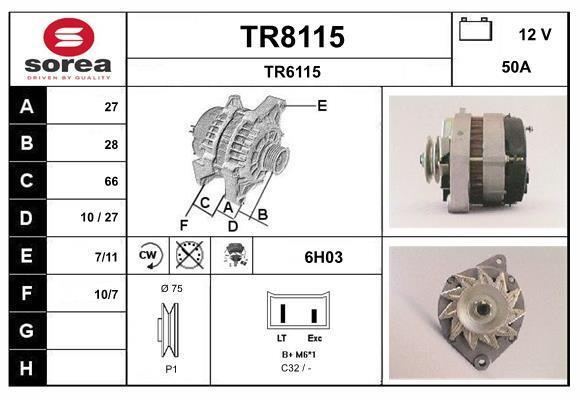 Alternador SNRA TR8115 al mejor precio - Oscaro