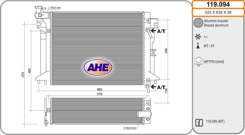 Radiateur moteur AHE 119.094 au meilleur prix - Oscaro