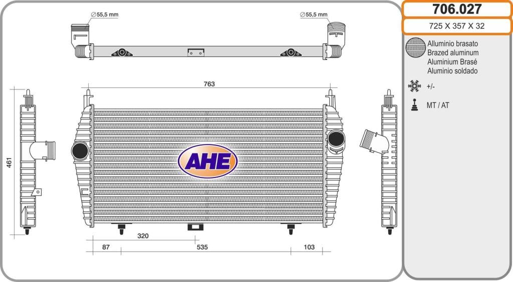 Intercooler permutador ar-ar AHE ref. 706.027 ao melhor preço - Oscaro