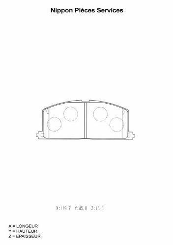 Jeu de 4 plaquettes de frein NIPPON PIECES SERVICES T360A35 au meilleur ...