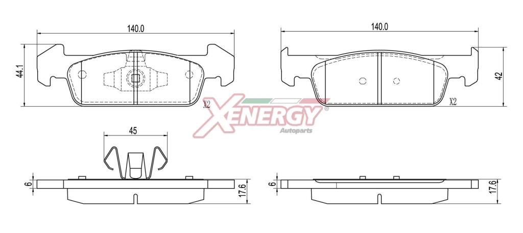 Jeu de 4 plaquettes de frein XENERGY X41514 au meilleur prix - Oscaro