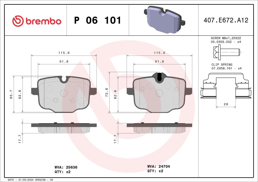 Plaquette de frein BREMBO P 06 101 au meilleur prix - Oscaro