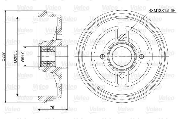 Tambour de frein VALEO 237034 au meilleur prix - Oscaro