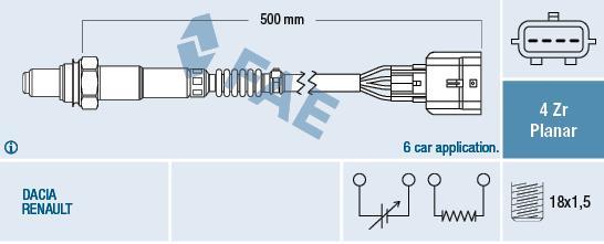 Sonde lambda FAE 77493 au meilleur prix - Oscaro
