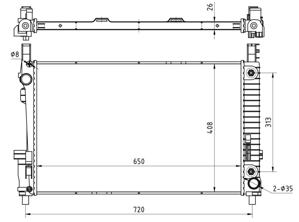 Radiateur moteur TYC 721-0020 au meilleur prix - Oscaro